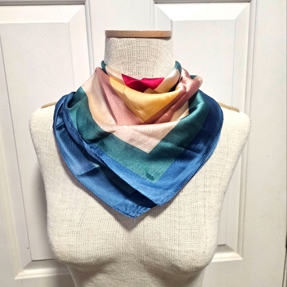 Accessories | Silk Colorblock Scarf | Poshmark